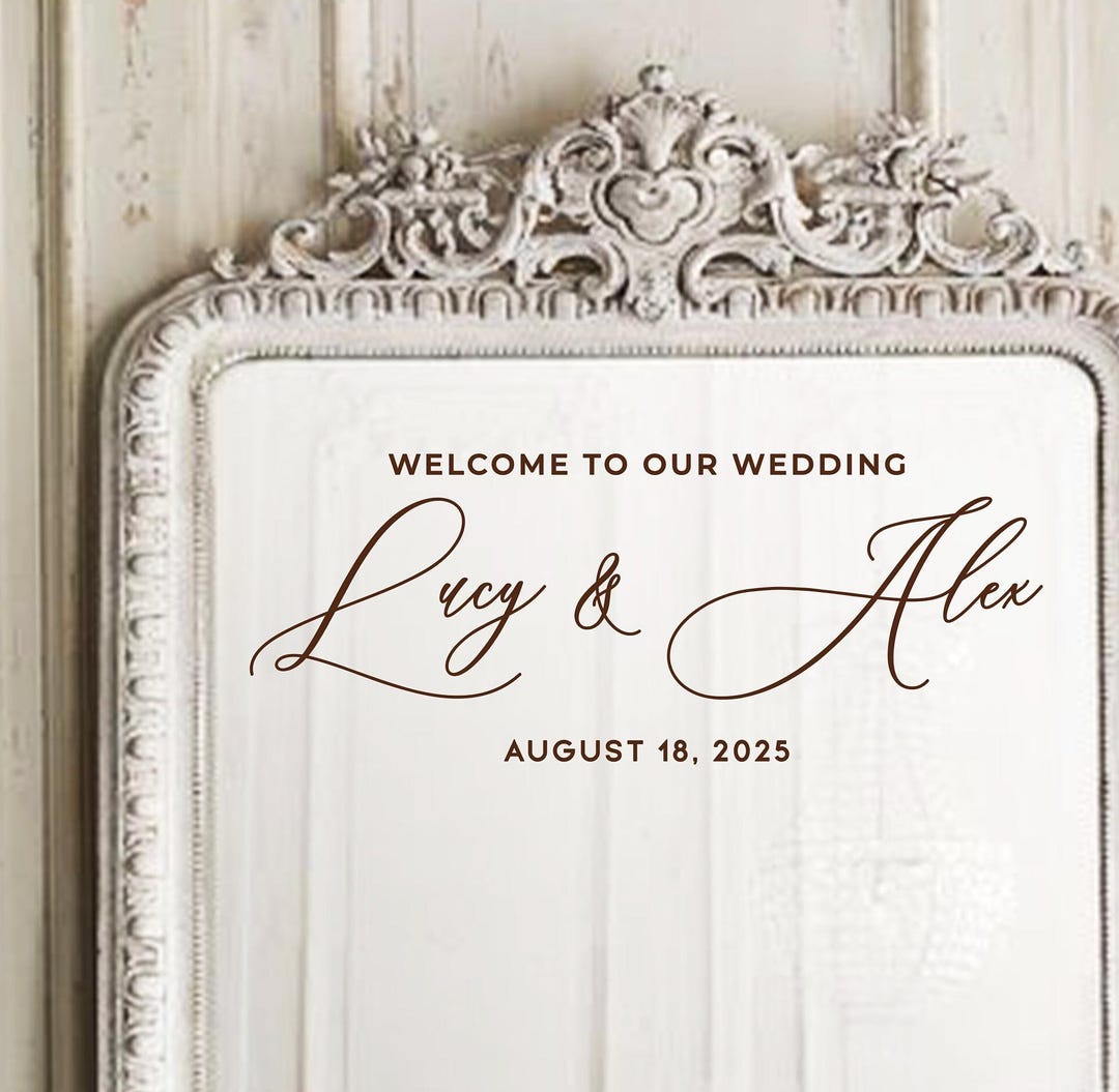 Wedding Mirror Custom Decal Personalized Wedding Mirror Decal Sticker ...