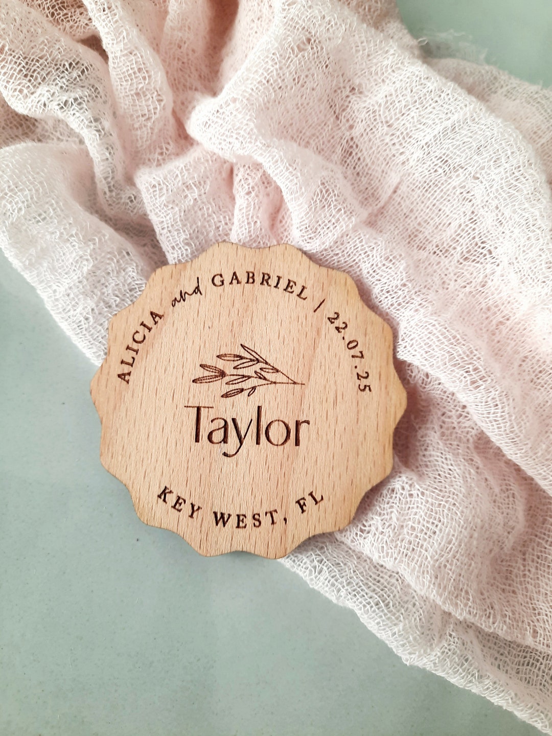 Minimalist Custom Engraved Magnet With Name Personalized Guest Gift ...