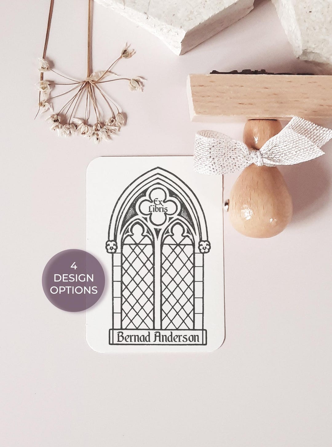 Gothic Window Booklover Gift Medieval Raven Ex Libris Bookish ...