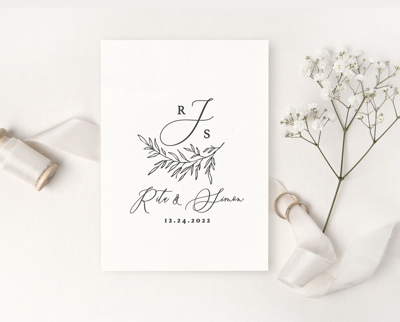 Wedding Crest Design Kit, Custom Wedding Monogram Design, Botanical ...