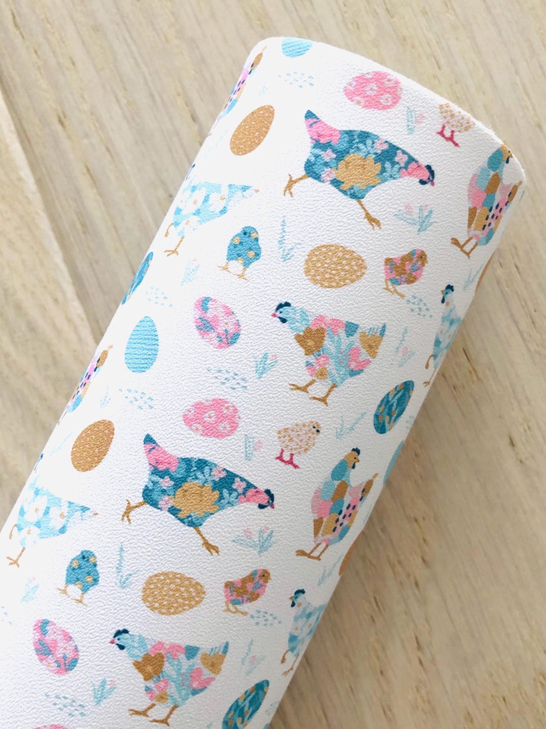 Chicken Design Smooth Faux Leather, 12x8, 12x26, 12x52 - Etsy