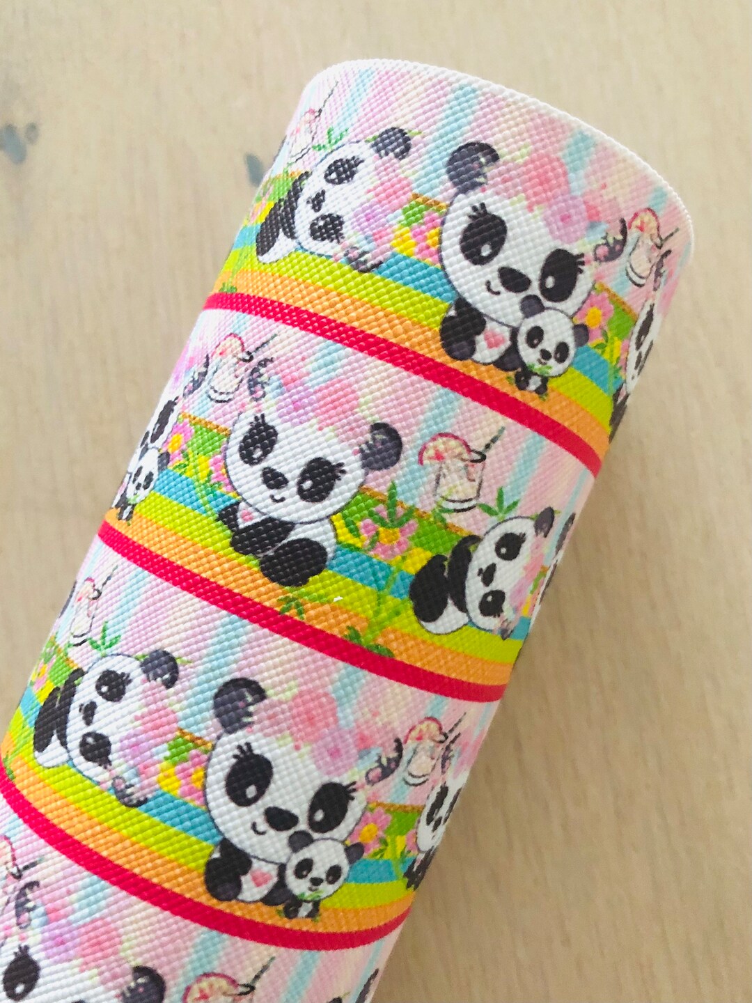 Panda Bear, Mom and Baby Animals, Mother’s Day, Printed Faux Leather ...