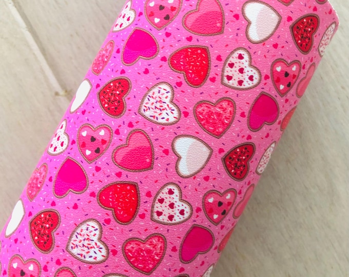 Hearts Shaped Sugar Cookie Smooth Faux Leather, 12x8, 12x26 - Etsy