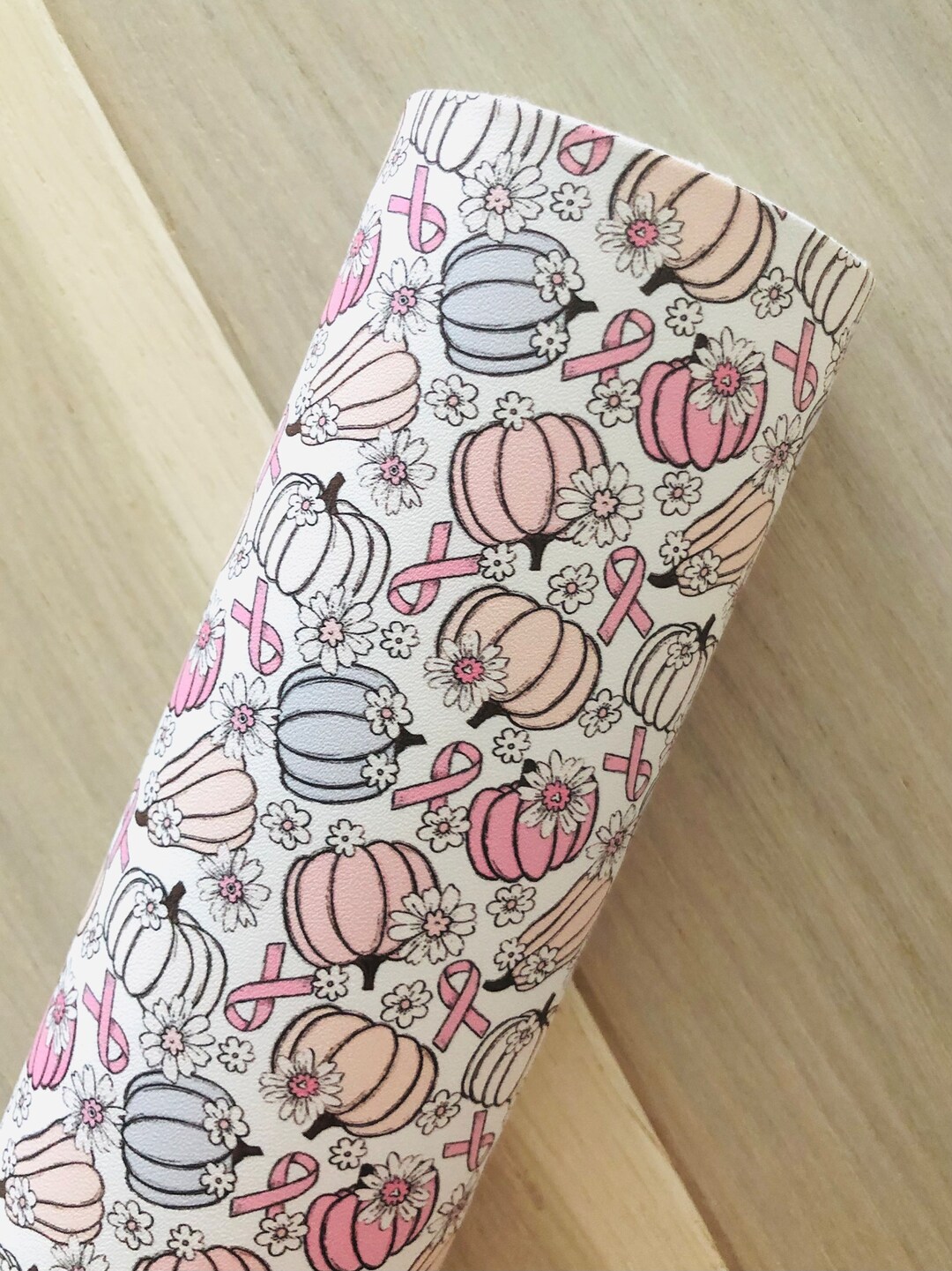 Pink Ribbon, Pumpkins, Pink Floral, Faux Leather for Hair Bows or ...