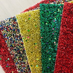 Tinsel Glitter Faux Leather Sheet, Hair Bow and Jewelry Making Supply ...