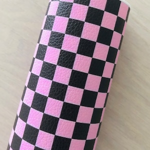 Pink and Black Checker Board Fabric - Etsy