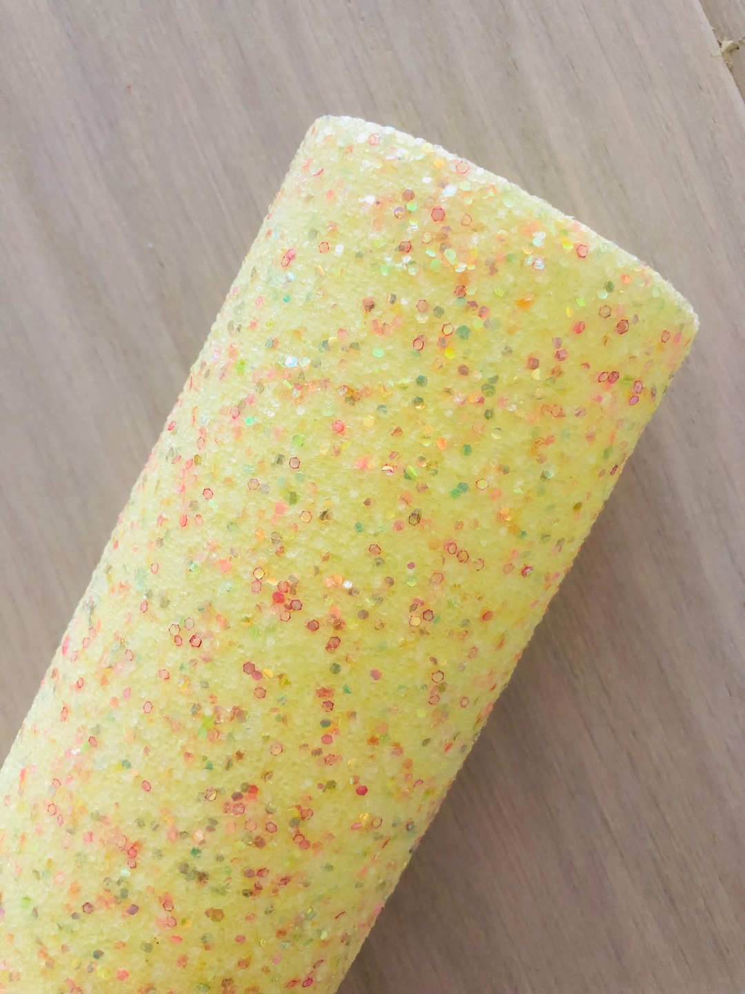 Yellow Chunky Glitter Fabric, Glitter Fabric for Making Hair Bows ...