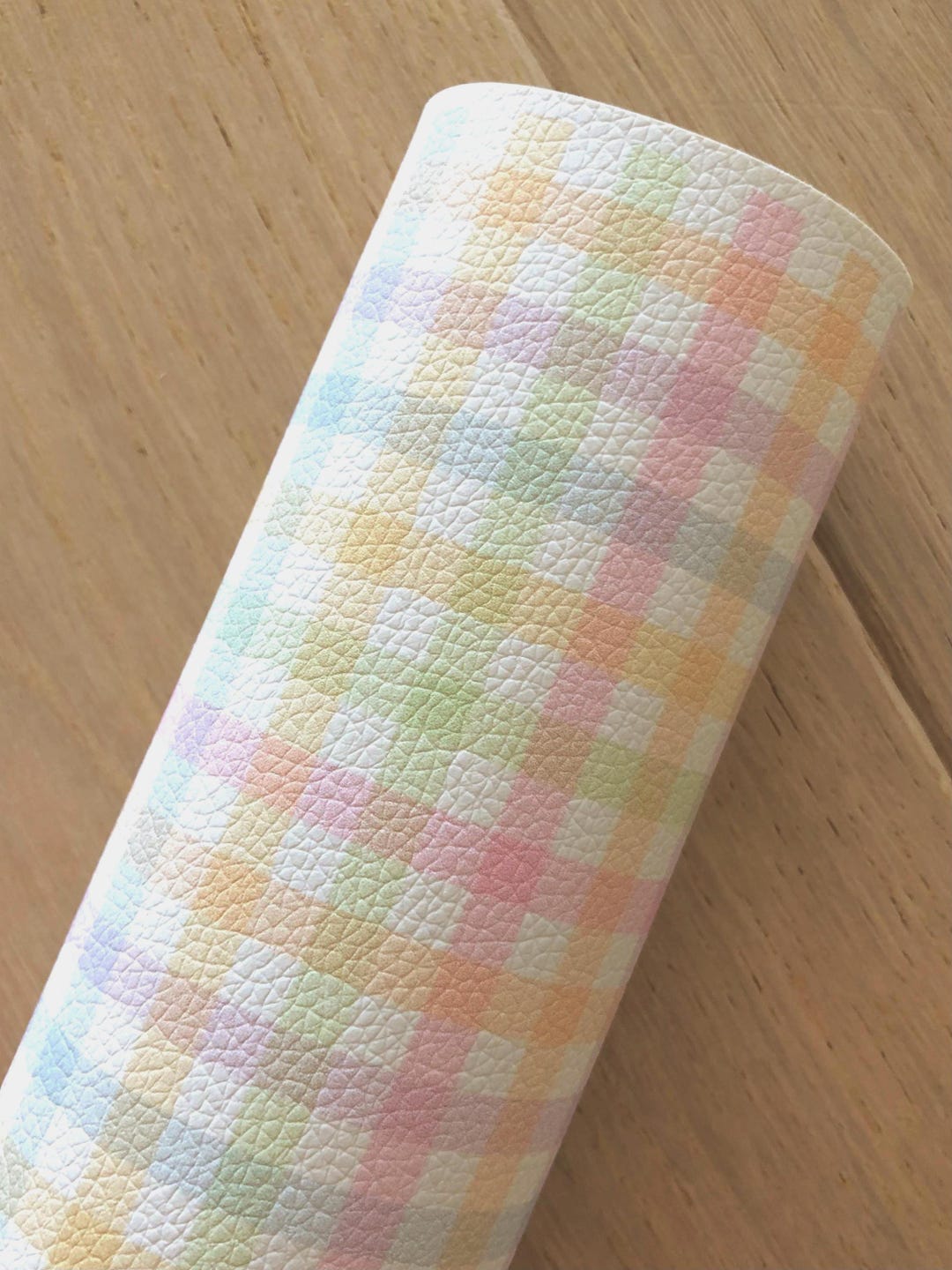 Pastel Checker Board Design Pebbled Faux Leather, 12x8, 12x26, 12x52 - Etsy