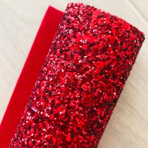 Red Chunky Glitter Fabric, Pink Glitter Faux Leather, Red Faux Leather ...