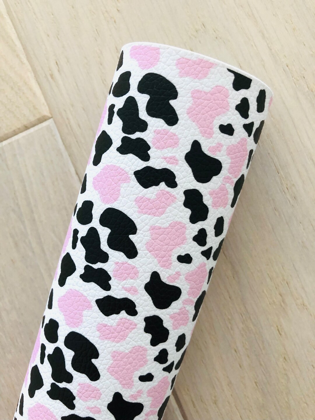 Cow Prints, Western Design, Pink and Black Cow Print, Pebbled Faux ...