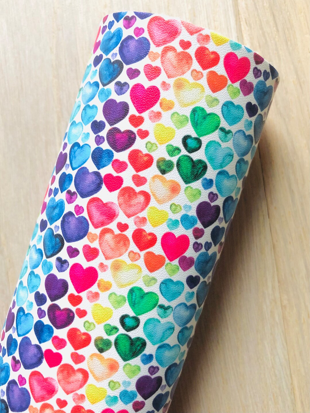 Watercolor Hearts Smooth Faux Leather, 12x8, 12x26 - Etsy