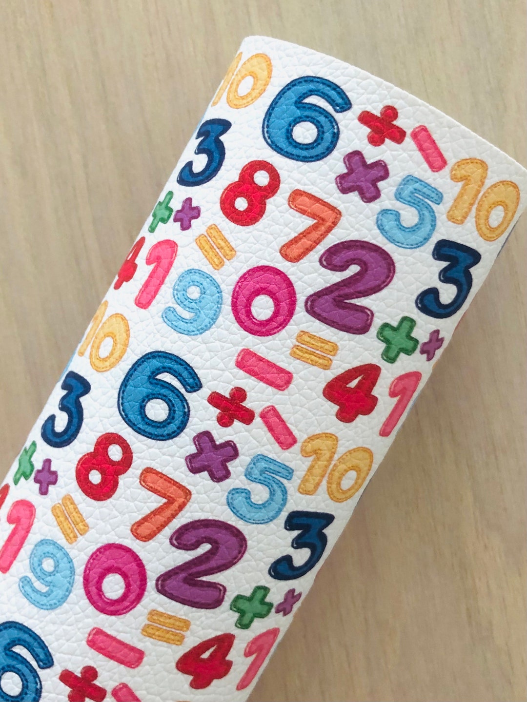 Back to School, Numbers, Math, Printed Pebbled Faux Leather, Hair Bow ...