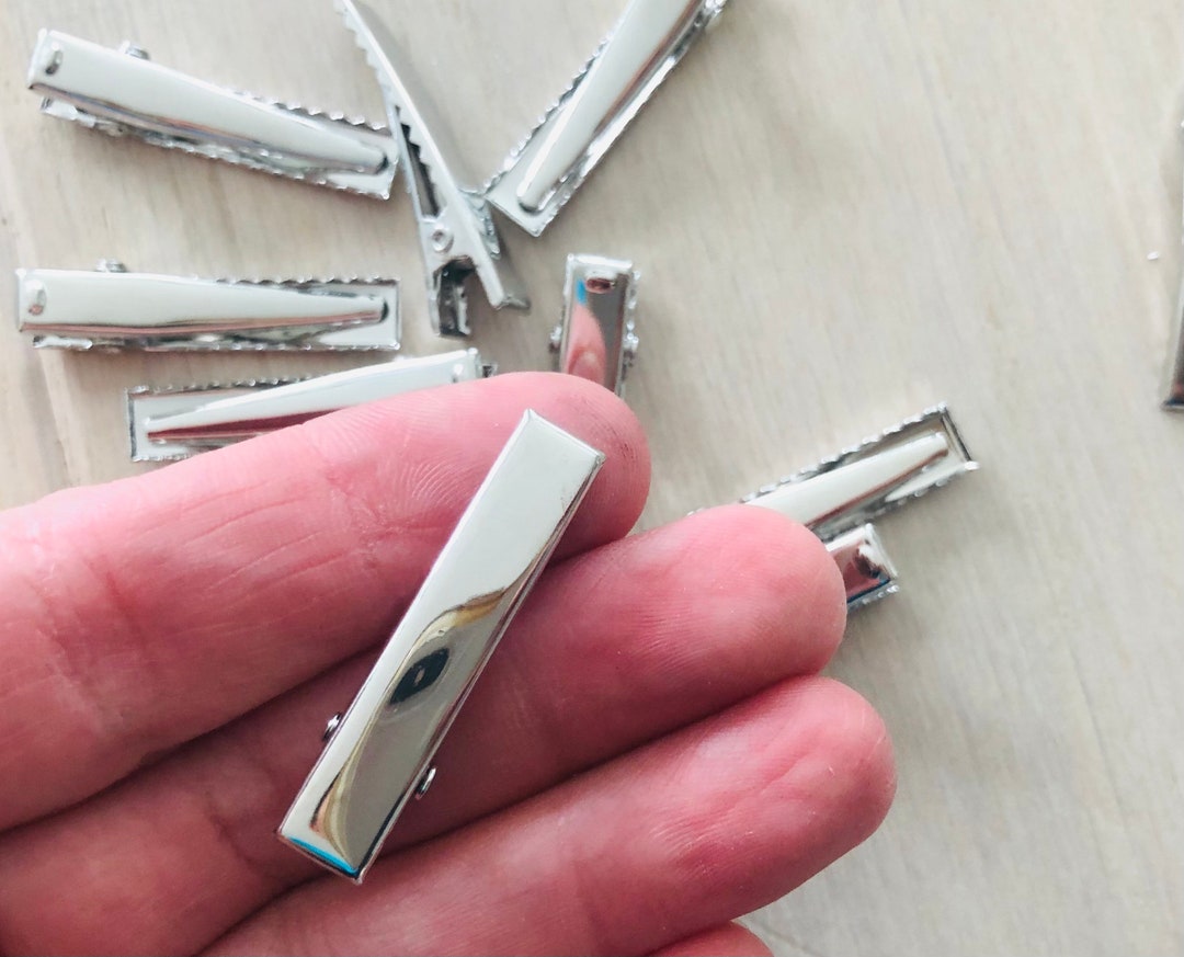 33mm, 1.3 Inch, Silver Alligator Clips With Teeth, Heavy Duty, Flat Top ...