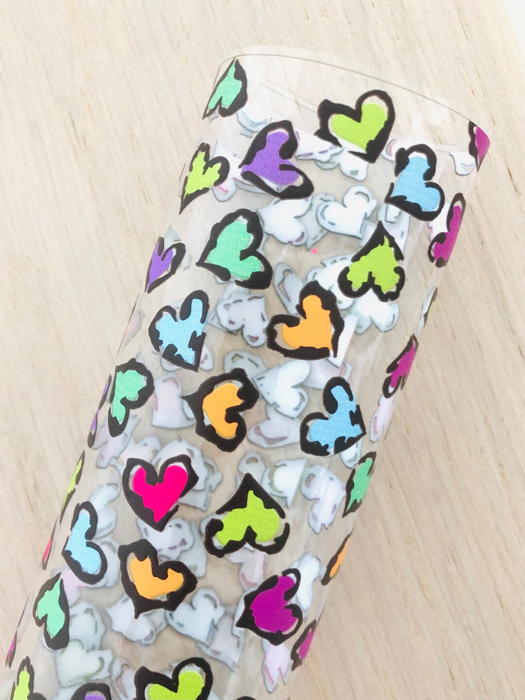 Colorful Hearts Valentine's Day Hearts Printed - Etsy