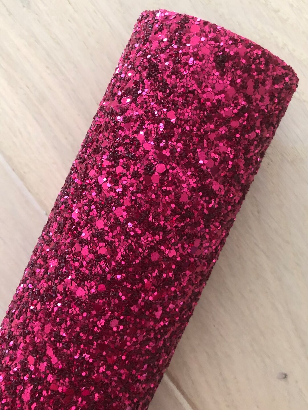 Hot Pink Chunky Glitter Fabric, Glitter Fabric for Making Hair Bows ...