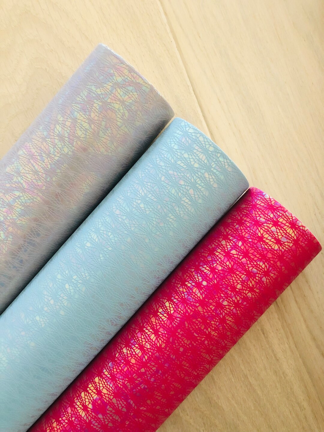 Iridescent Reflective Faux Leather Sheet, Faux Leather for Making Hair ...