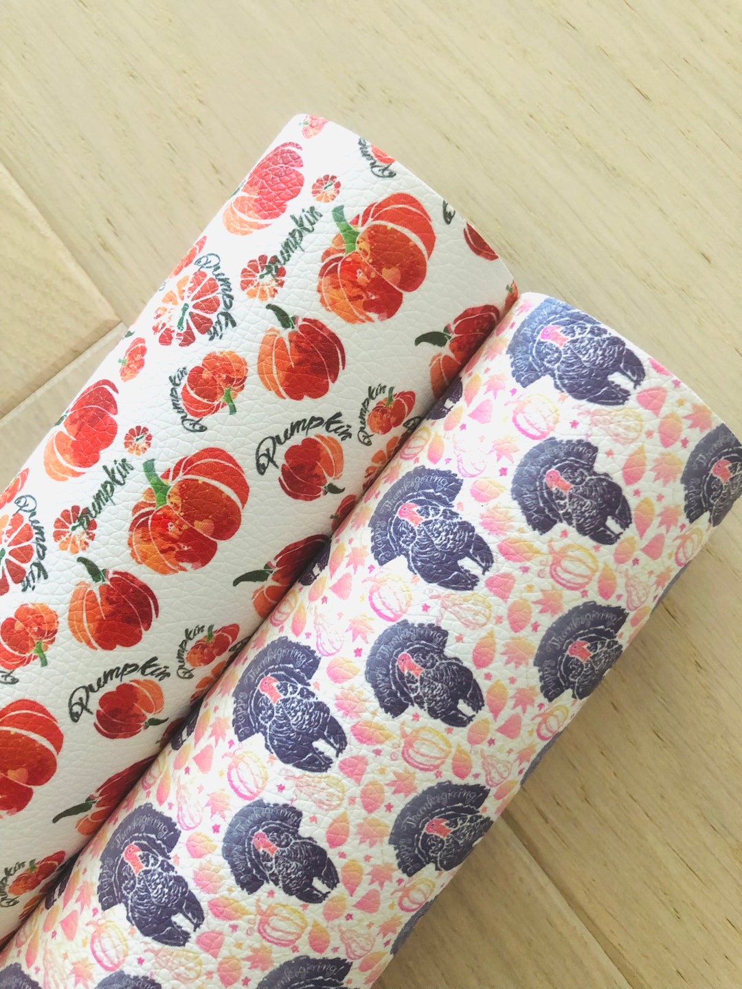 Pumpkins, Fall, Turkey, Thanksgiving, Printed Pebbled Faux Leather ...