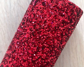 Red Glitter Fabric | Etsy