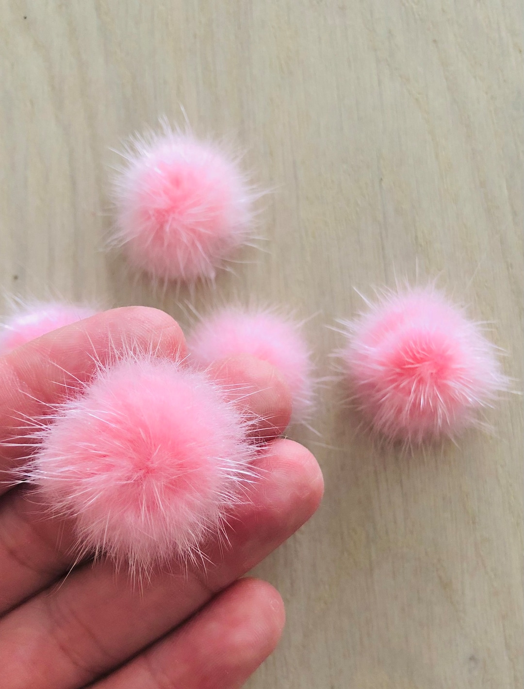 Mink Pom Pom, Mini Pom Pom, Small Pom Pom, Pink Pom Pom, Fur Pom Pom ...