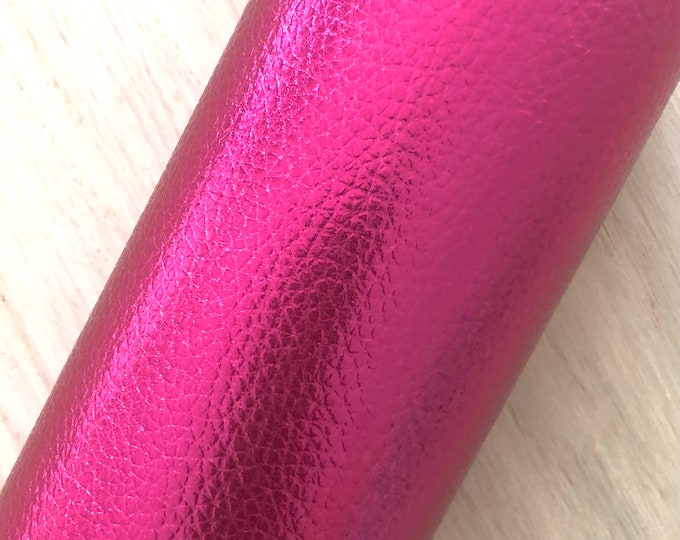 Textured Pebbled Faux Leather, Pink Metallic Leather, Materials for ...