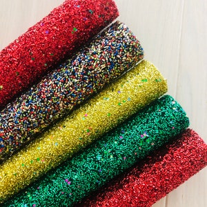 Tinsel Glitter Faux Leather Sheet, Hair Bow and Jewelry Making Supply ...