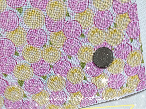 Lemon Print Faux Leather Sheet Lemon Slices Synthetic Faux - Etsy