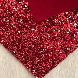 Red Chunky Glitter Fabric, Pink Glitter Faux Leather, Red Faux Leather ...