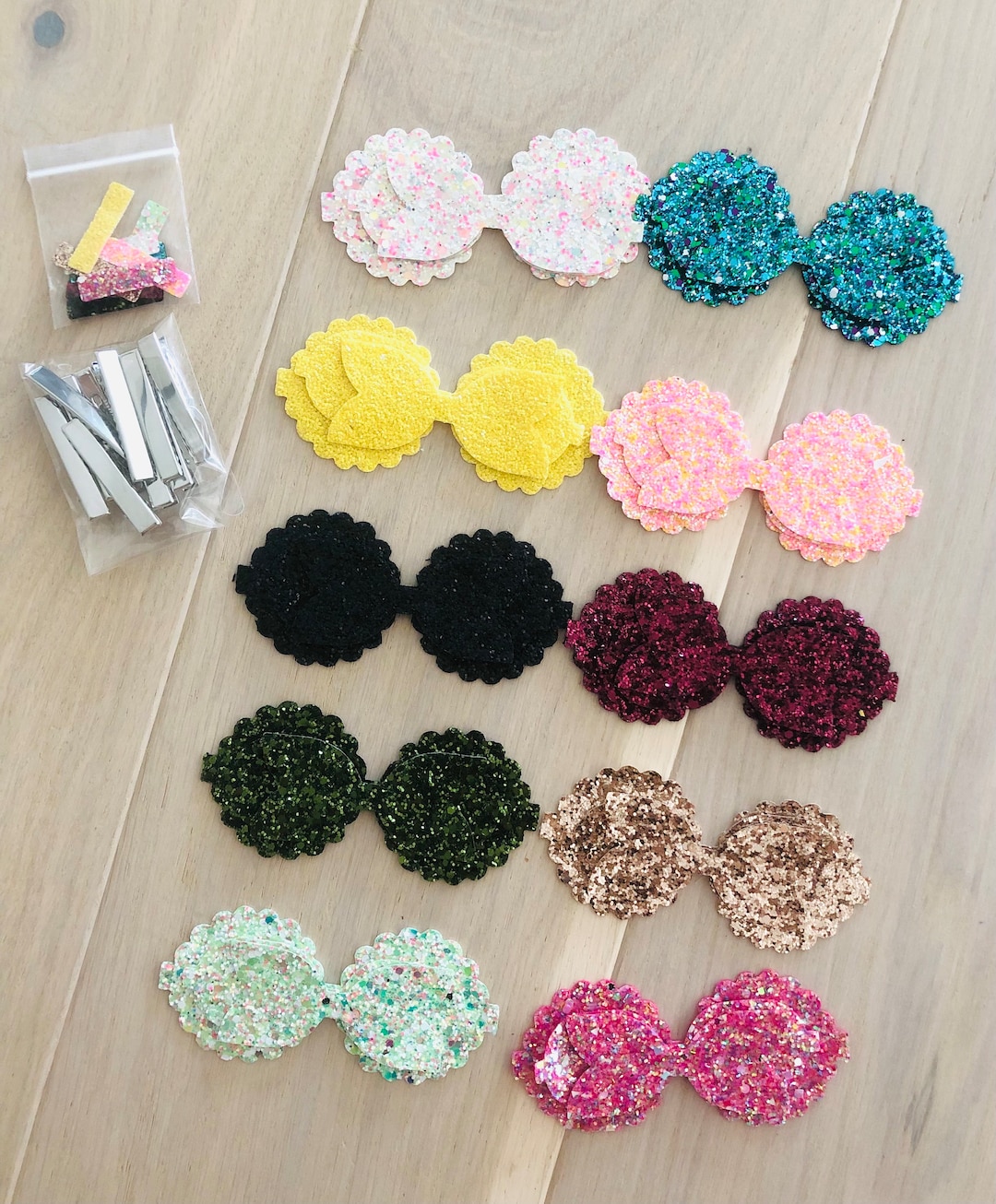 10 Precut Hair Bows, Hair Bow DIY, Girl's Hair Accessories, Kid Craft ...