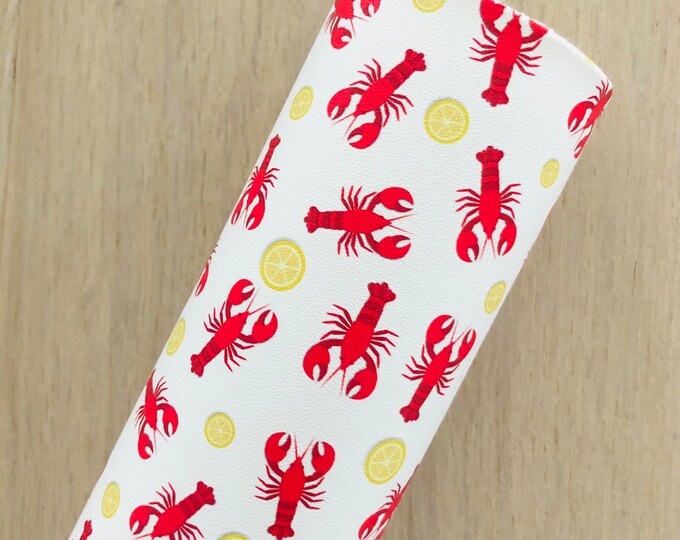 Lobster, Crawfish, Lemon, Printed Faux Leather, Supply for Making Hair ...