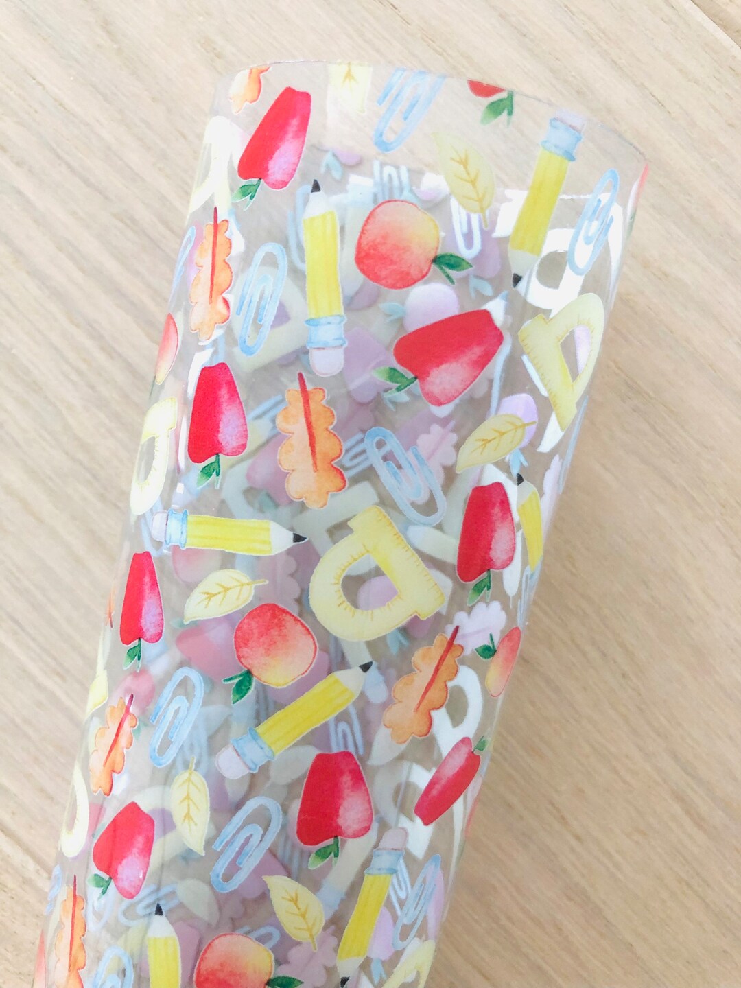 Back to School, Apple, Pencil, Paper Clips, Rulers, Waterproof Vinyl ...