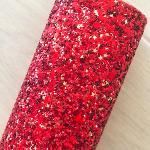 Red Chunky Glitter Fabric, Pink Glitter Faux Leather, Red Faux Leather ...