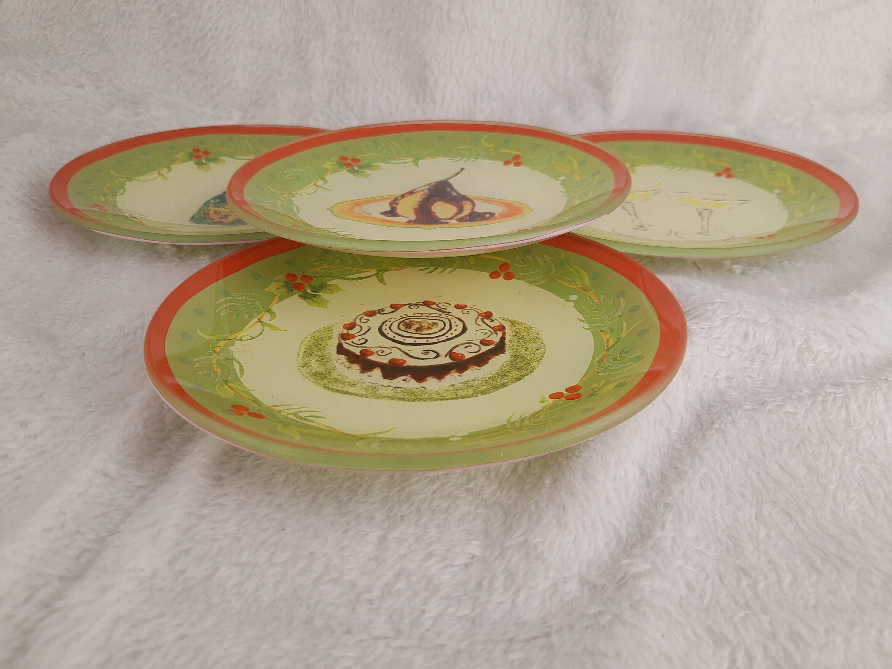 Set of 4 Back Hand Painted Glass Appetizer Dessert Plates - Etsy