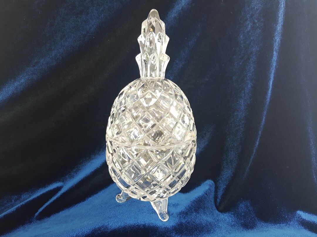 PINEAPPLE WITH LEGS! Vintage Clear Poltar Slovakia Crystal Pineapple ...