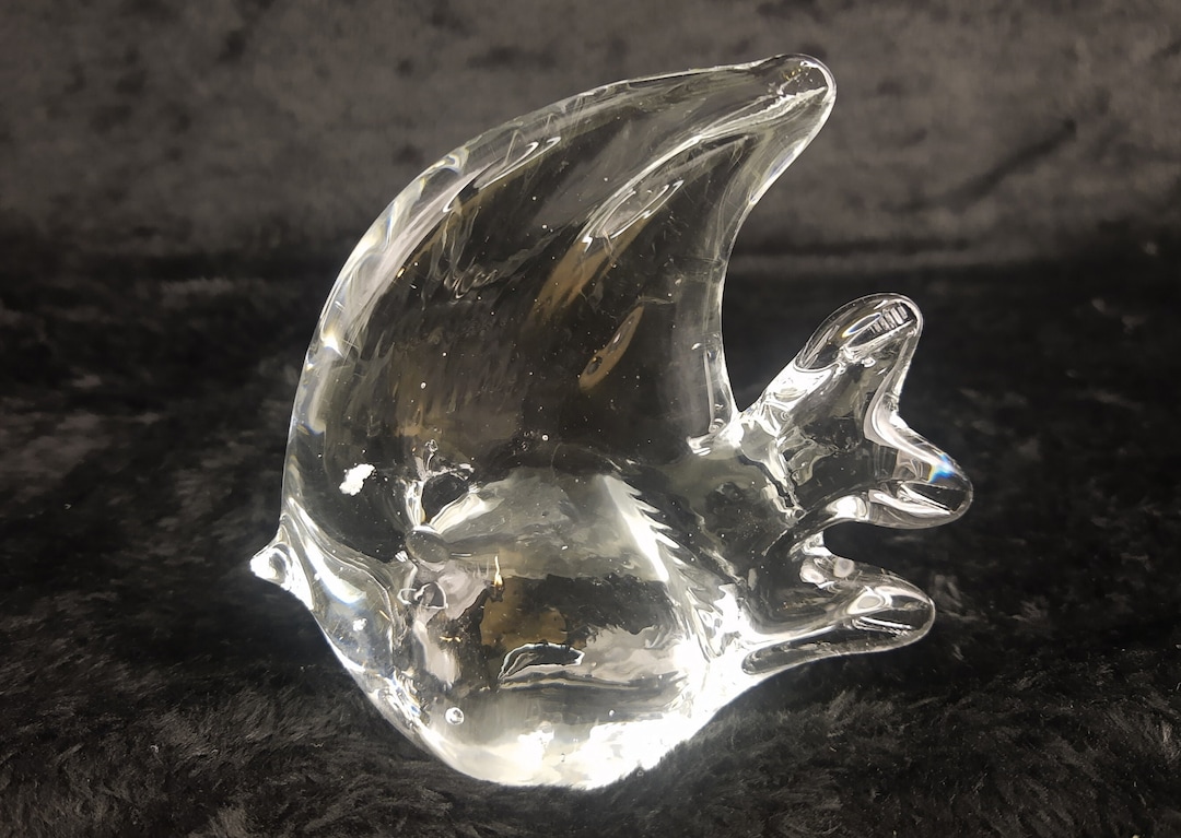 Hand Blown Clear Glass Angel Fish Figurine - Etsy