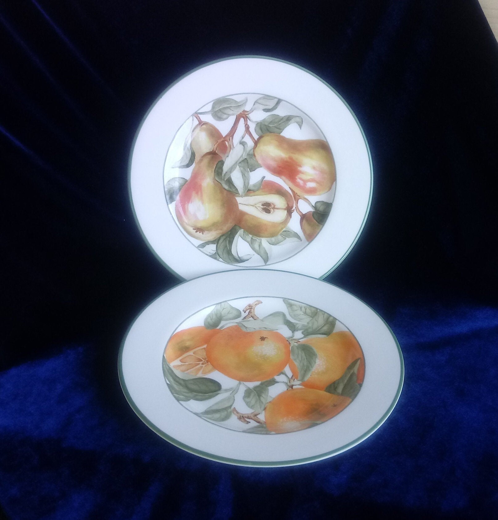 Pair of Pear Plates American Atelier set of two Vintage Orange | Etsy