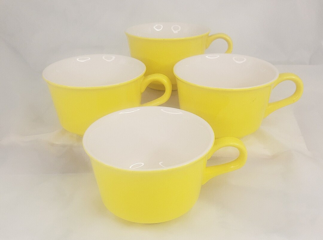 CHEERFUL YELLOW NIKKO! Set of 4 Vintage Yellow Nikko Ironstone Foremost ...