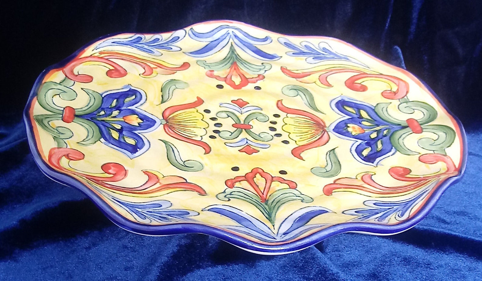 HAND PAINTED Maxcera Hand Painted Yellow Talavera Dinner | Etsy