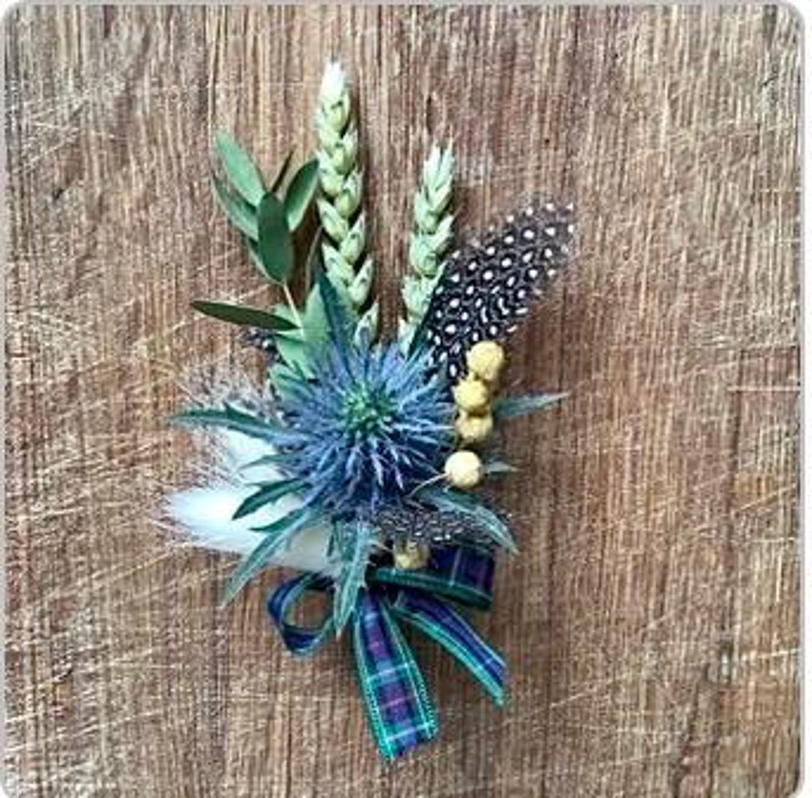 Scottish Themed Thistle Buttonhole, Celtic Wedding, Thistle Boutonnière ...