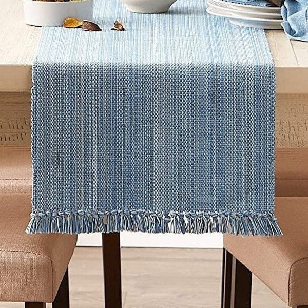 Blue Table Runner - Etsy