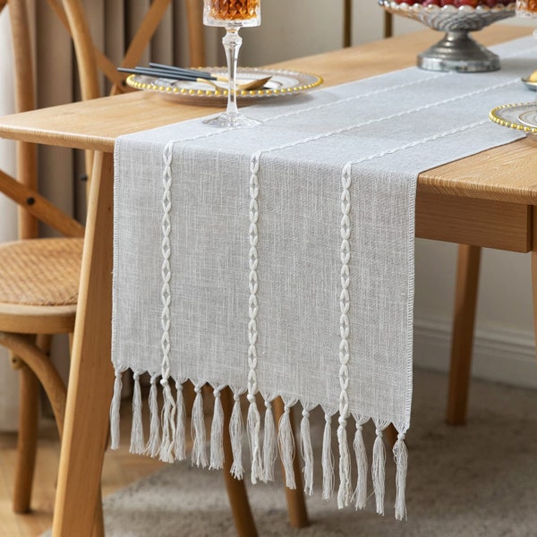 Gray Table Runner - Etsy