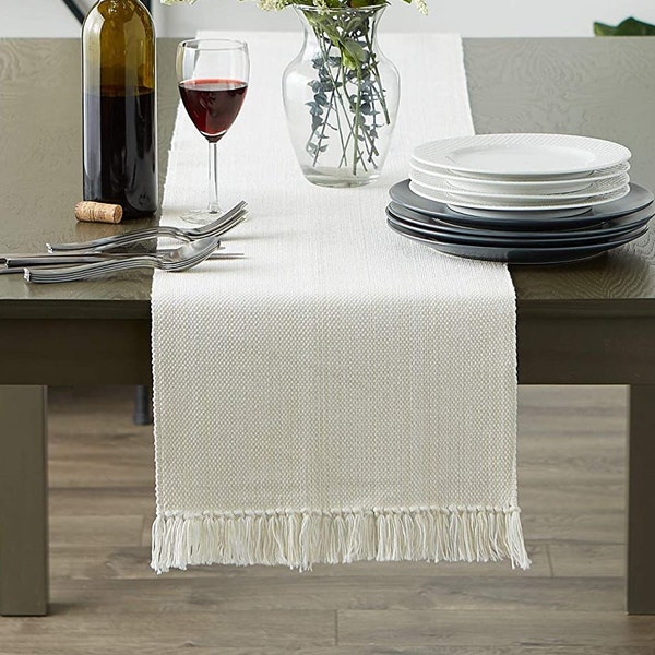 White Table Runner - Etsy