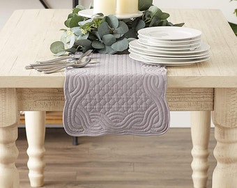 Modern Silver Table Runner - Etsy