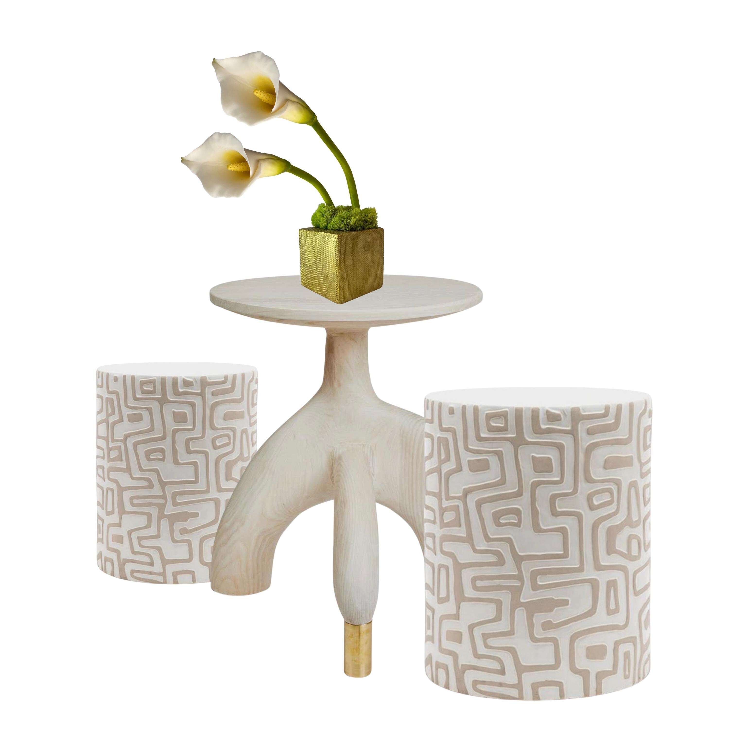 Handmade White Calla Lily Porcelain Art Object, Cube Vase, Gold White ...