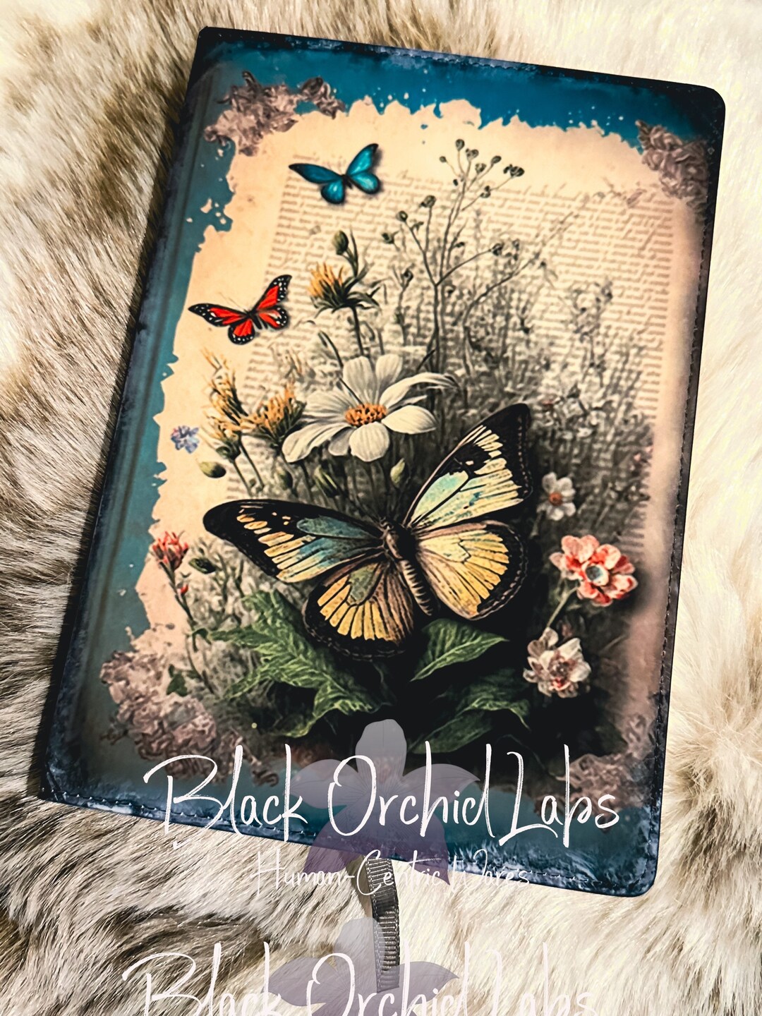 Butterfly Magic Spell Book Vegan Leather Journal, 8x6, Dark Academia ...