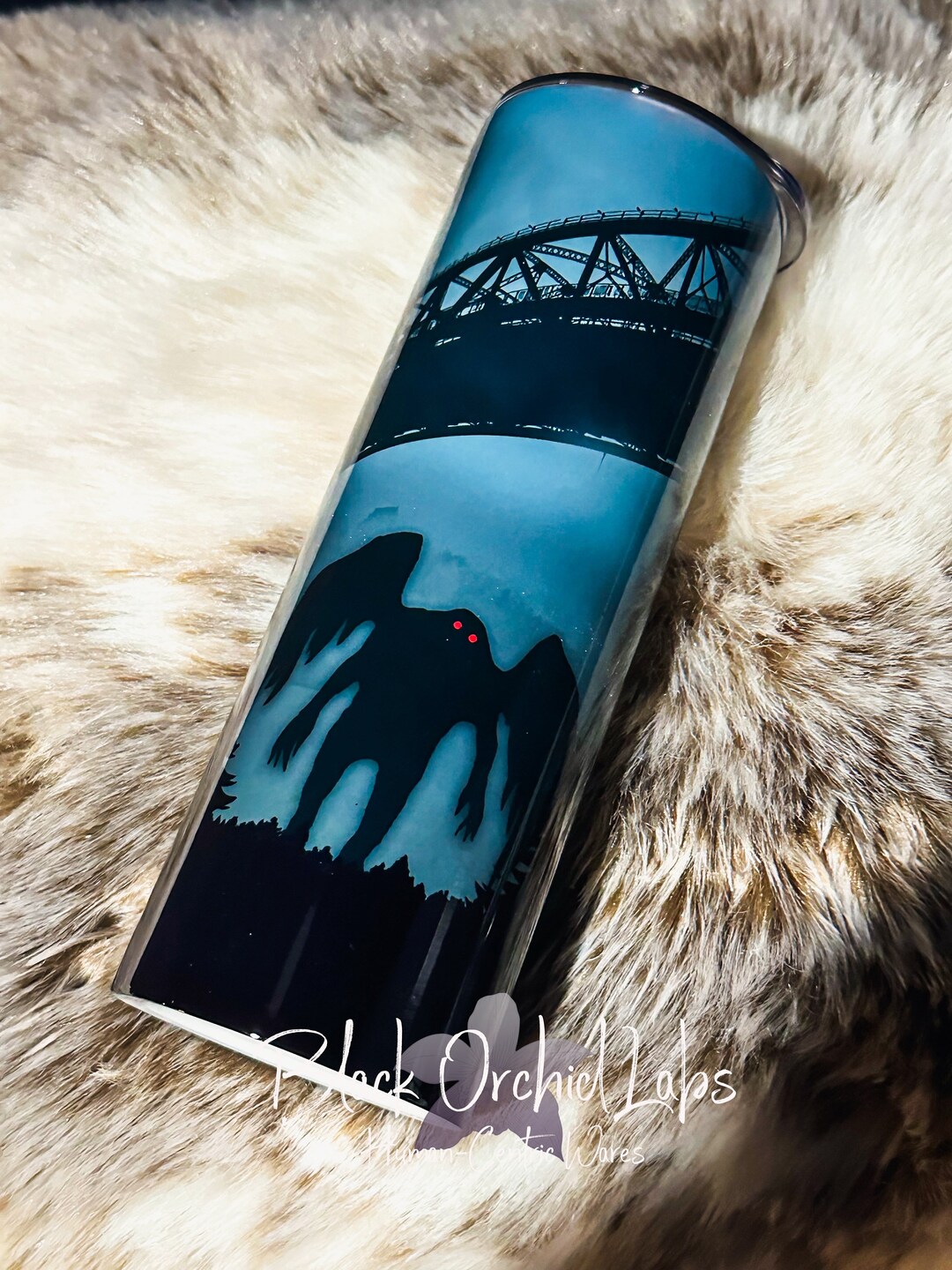 Mothman Cryptid Tumbler, Horror Travel Mug, Goth Gift, Minimalist, Goth ...
