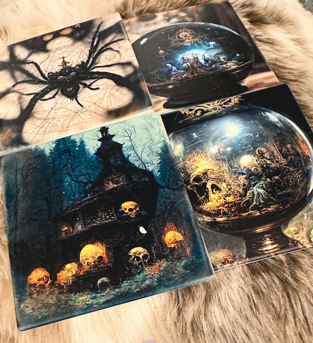 Dark Academia Goth Set of 4 Sandstone Coasters, Goth Coasters ...