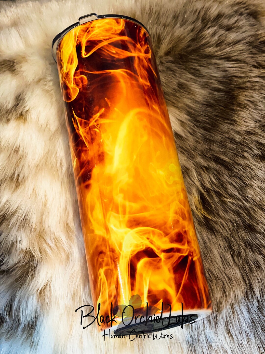Fire Tumbler, Nature Flames Travel Mug, Flames, Realistic Flames, Gift ...