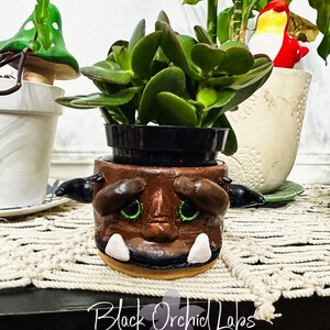 Original Art Clay Flower Pot, Clay Sculpture, Unique Planter, Succulent ...