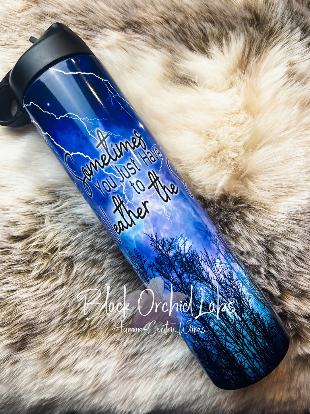 Weather the Storm Lightning Tumbler, Inspirational Travel Mug ...