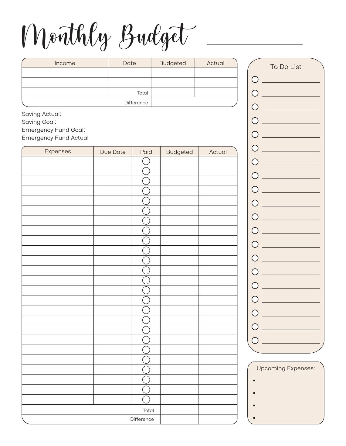 Digital Budget Planner - Etsy